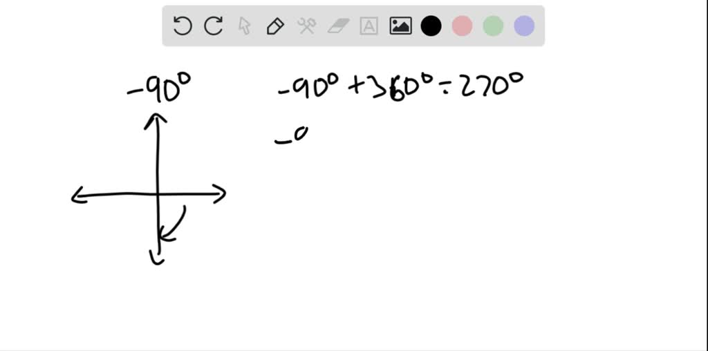 SOLVED:Sketch each angle in standard position. Draw an arrow representing the correct amount of ...