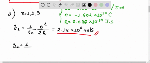 SOLVED: (a) Using the Bohr model, calculate the speed of the electron in a hydrogen atom in the ...