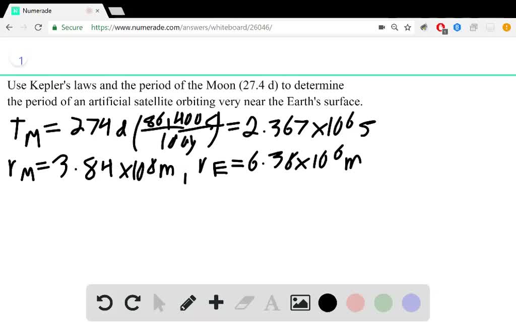 SOLVED:(I) Use Kepler's laws and the period of the Moon (27.4 d) to ...
