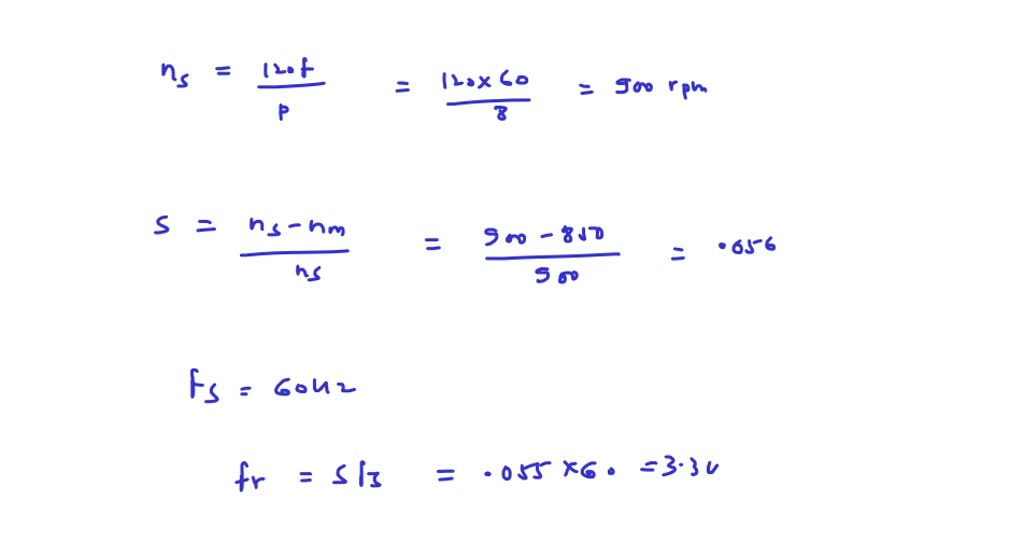 SOLVED:'three-phase induction motor operates at a slip of 3% and has a ...