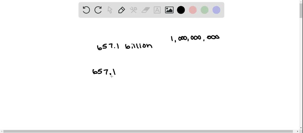 ⏩SOLVED:Write each number in standard notation. 657.1 billion | Numerade ⏩SOLVED:Write each number in standard notation. 657.1 billion | Numerade