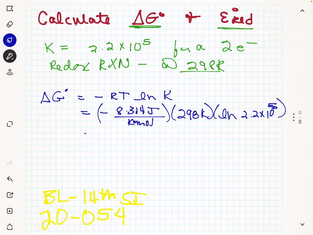 SOLVED:If the equilibrium constant for a two-electron redox reaction at ...