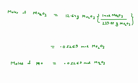 ⏩SOLVED:An oxide of molybdenum with the chemical formula Mo2 O3(s ...