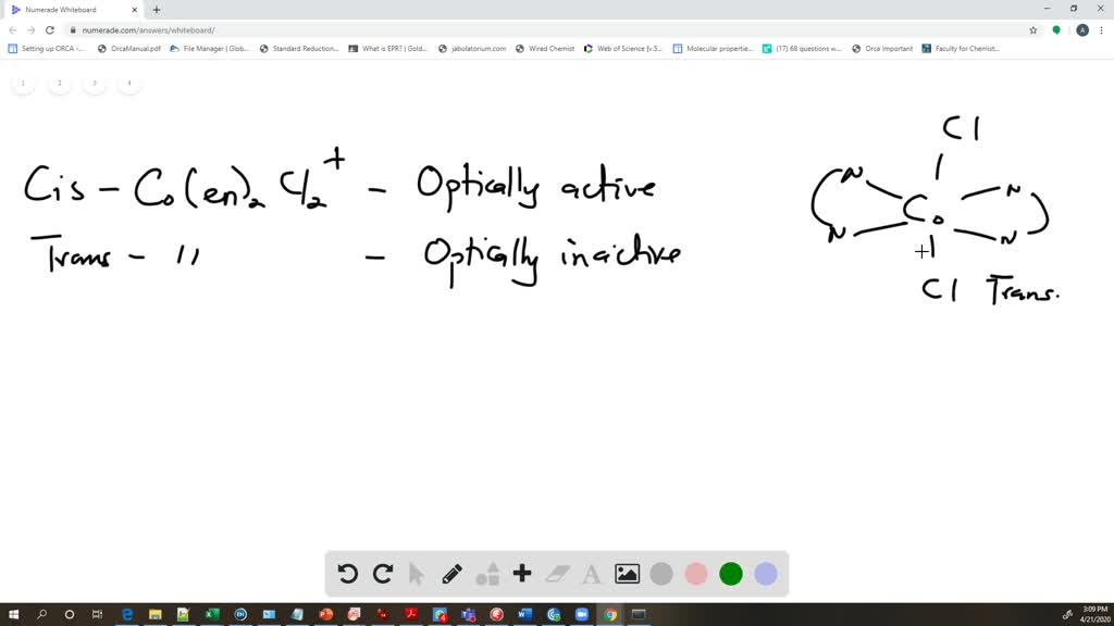 SOLVED:Figure 21.17 shows that the cis isomer of Co(en)2 Cl2^+ is ...