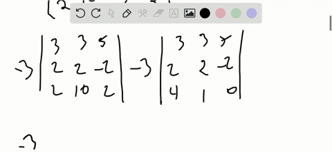 SOLVED:Evaluate det (A) by a cofactor expansion along a row or column of your choice. A=[ 3 3 0 ...