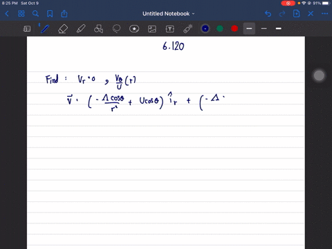 SOLVED:Consider flow around a circular cylinder with freestream ...