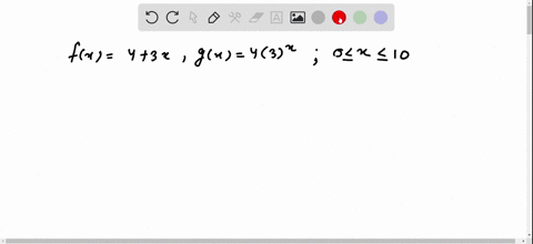 SOLVED:Comparing Growth Which function becomes larger for 0 ≤x ≤10: f(x ...