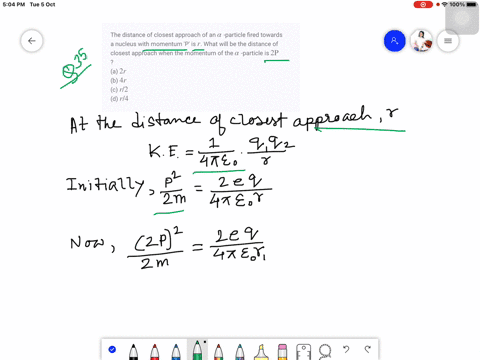 ⏩SOLVED:The distance of closest approach of an α-particle fired… | Numerade