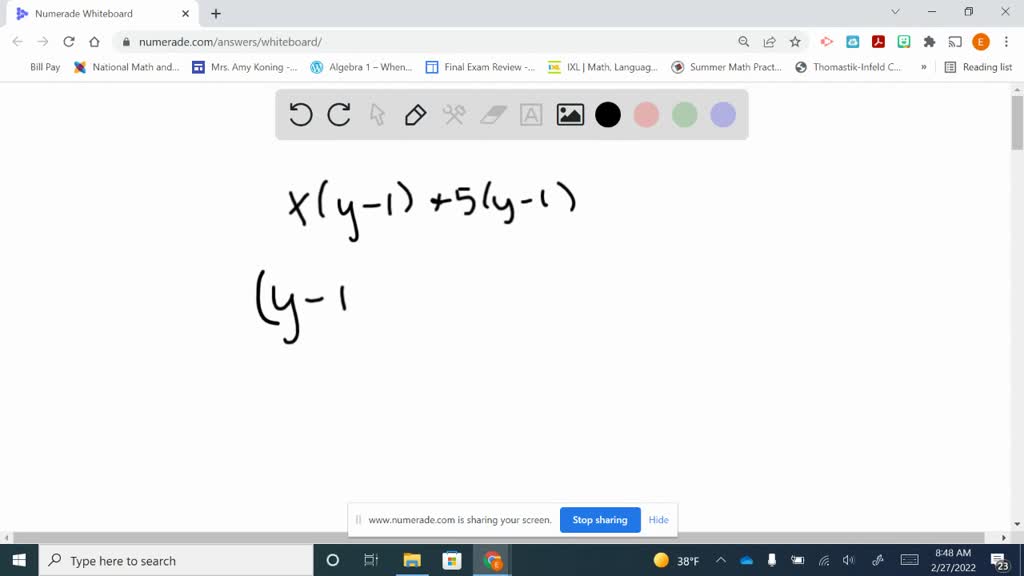 SOLVED Factor Completely X y 1 5 y 1 