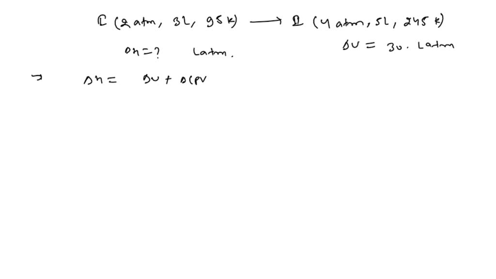SOLVED:One mole of a non-ideal gas undergoes a change of state (2.0 atm, 3.0 L, 95 K) →(4.0 atm ...
