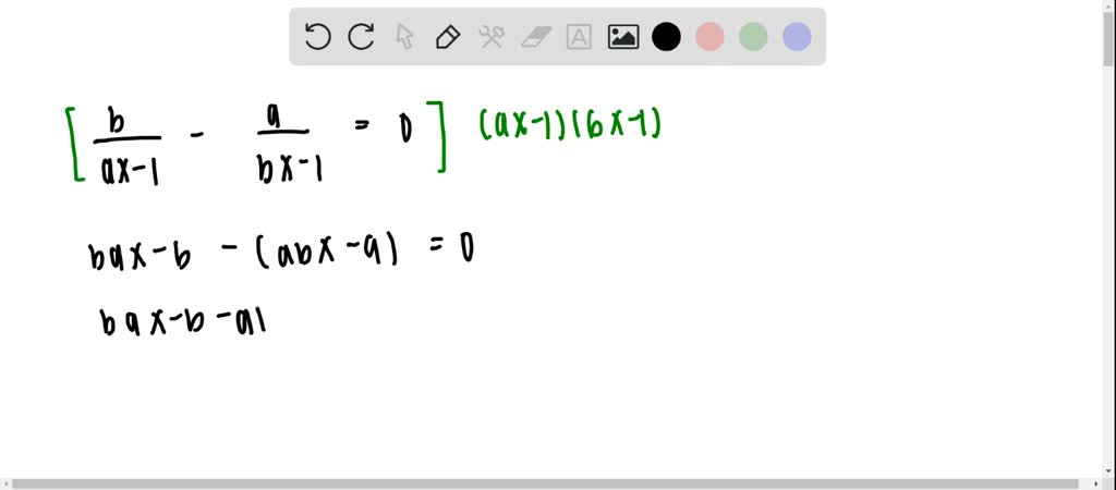 SOLVED:Solve each equation for x in terms of the other letters. (b)/(a ...