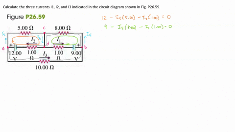 SOLVED: Calculate the three currents I1, I2, and I3 indicated in the circuit diagram shown in ...
