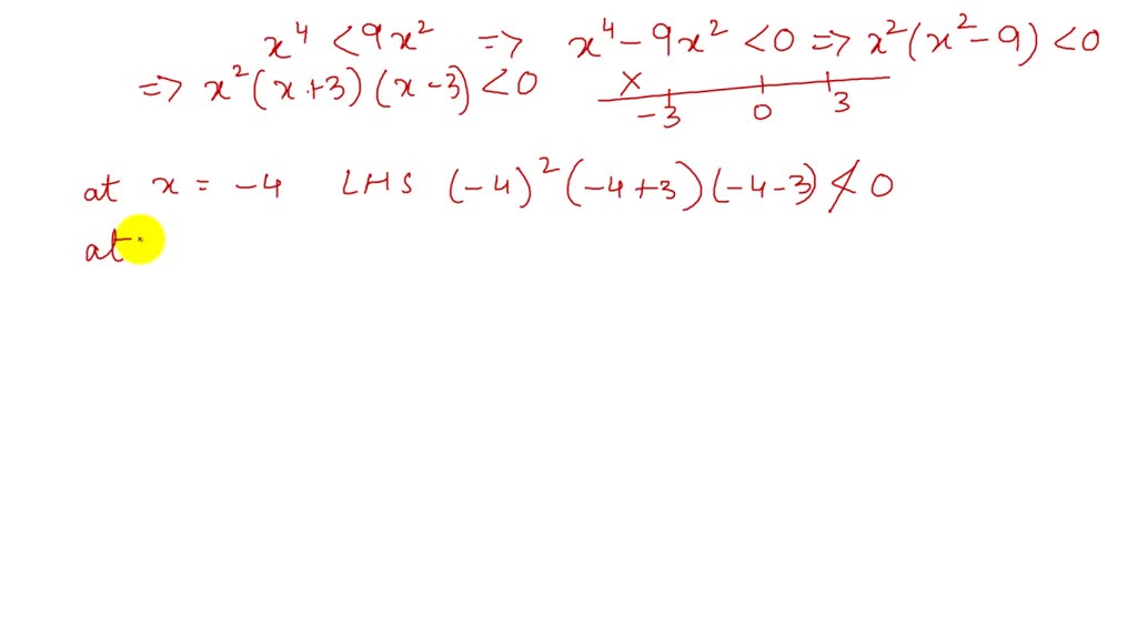 SOLVED:Solve each inequality algebraically. x^4 SOLVED:Solve each inequality algebraically. x^4