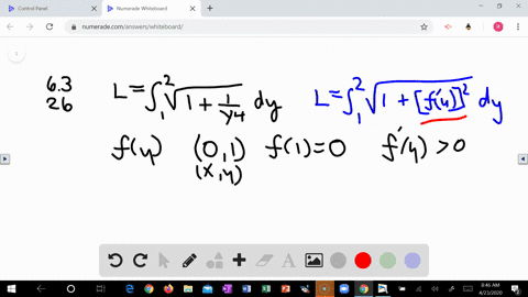 SOLVED:a. Find a curve with a positive derivative through the point (0,1) whose length integral ...