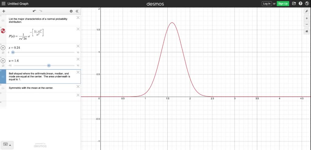 SOLVED:List the major characteristics of a normal probability distribution.