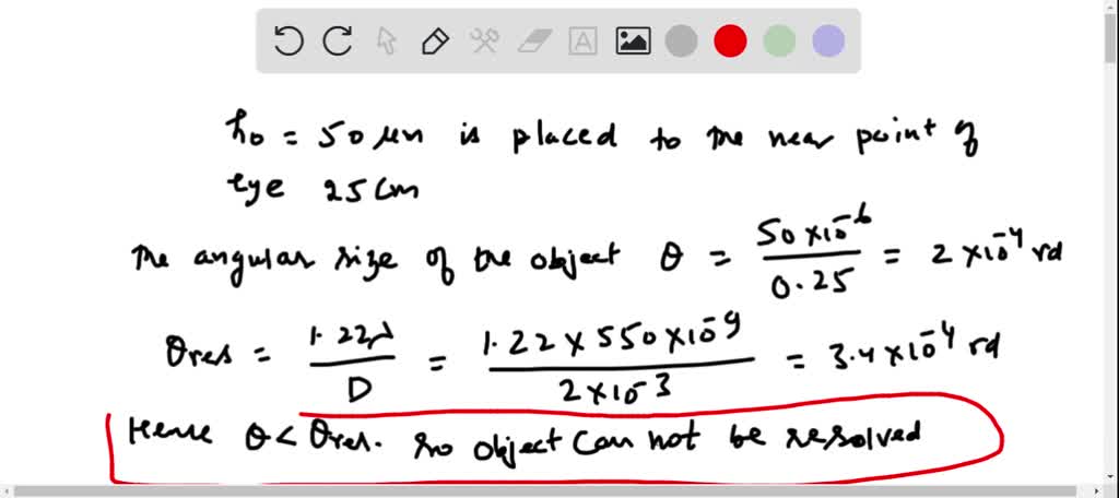 The maximum resolution of the eye depends on the diameter of the ...
