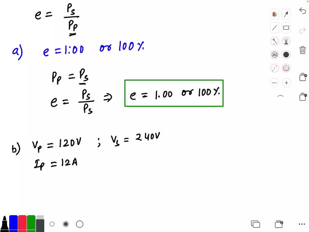 SOLVED:The efficiency e of a transformer is defined as the ratio of the power output to the ...