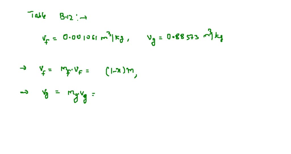 For water at 200 kPa with a quality of 10 %, find the volume fraction ...
