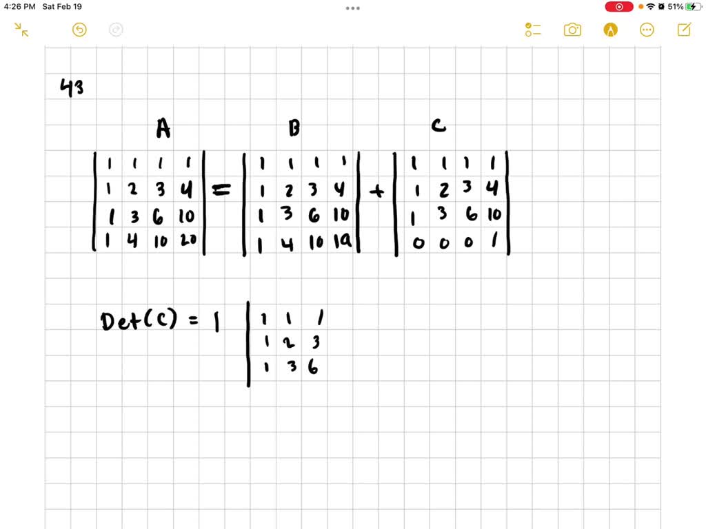 ⏩SOLVED:All Pascal matrices have determinant 1 . If I subtract 1… | Numerade