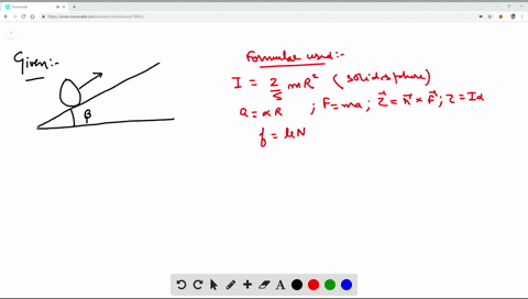 SOLVED:A bowling ball rolls without slipping up a ramp that slopes ...
