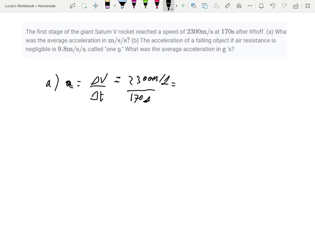 The first stage of the giant Saturn V rocket reached a speed of 2300 m ...