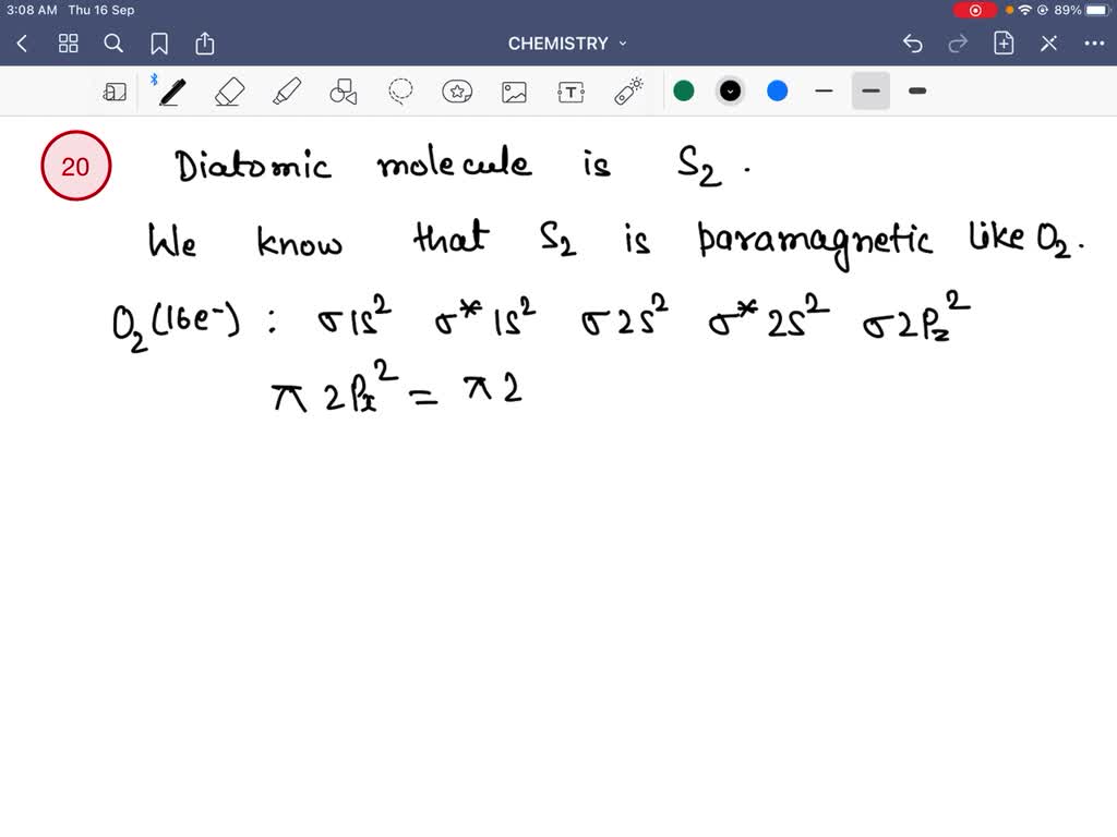 SOLVED: The number of unpaired electrons in a paramagnetic diatomic ...