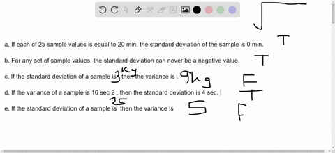 SOLVED: The calculation of the standard deviation differs from the calculation of the average ...