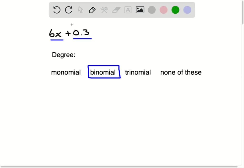 SOLVED:Find the degree of each polynomial and indicate whether the ...