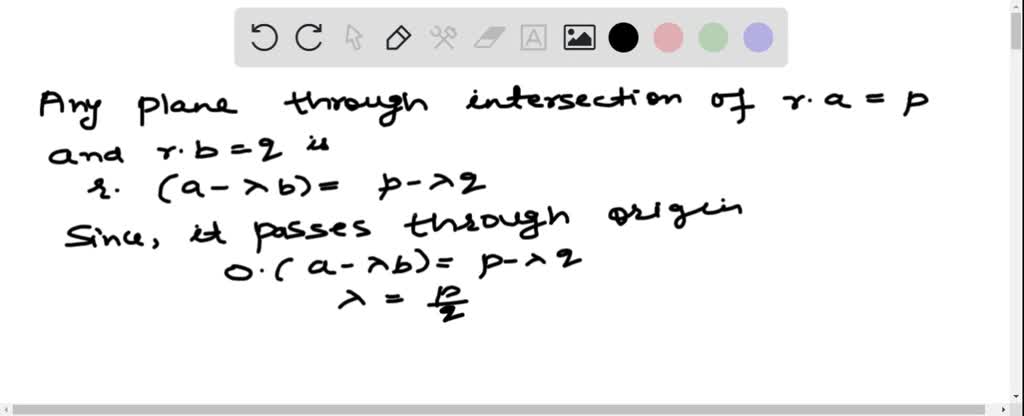 SOLVED:The equation of the plane which contains the origin and the line ...
