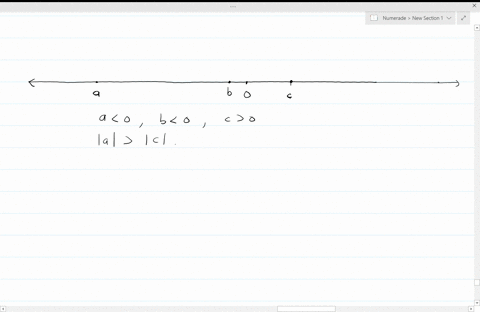 SOLVED:Use the number line to determine whether each difference is positive or negative. a-b