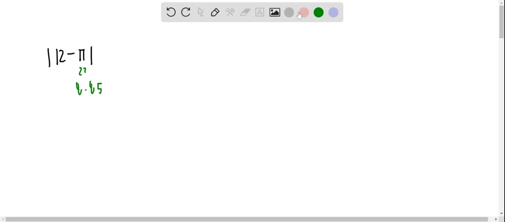 SOLVED:rewrite each expression without absolute value bars. |12-π| SOLVED:rewrite each expression without absolute value bars. |12-π|
