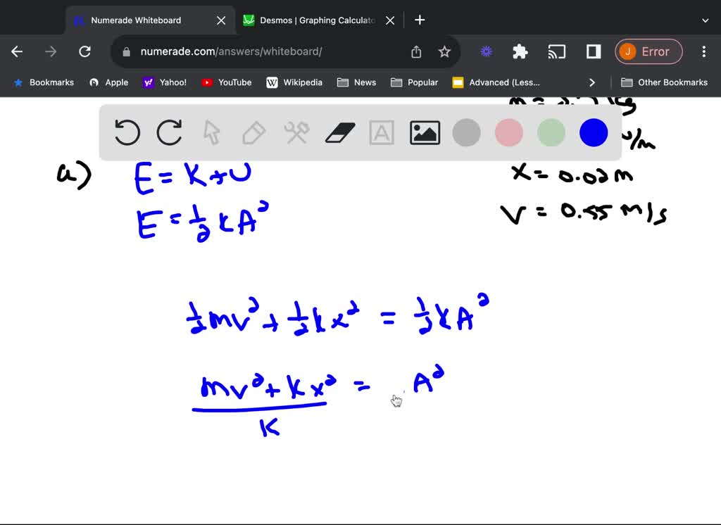 ⏩SOLVED:An object with mass 2.7 kg is executing simple harmonic… | Numerade