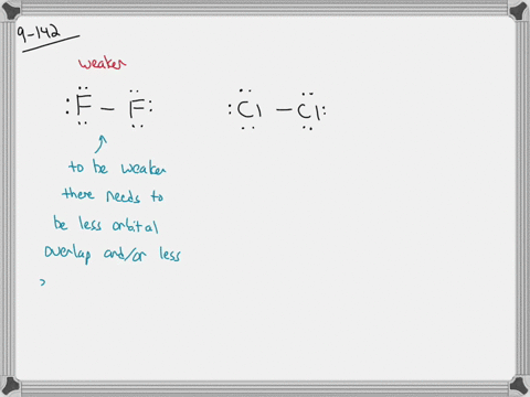 SOLVED:The F-F bond in F2 is weaker than the Cl-Cl bond in Cl2. How ...