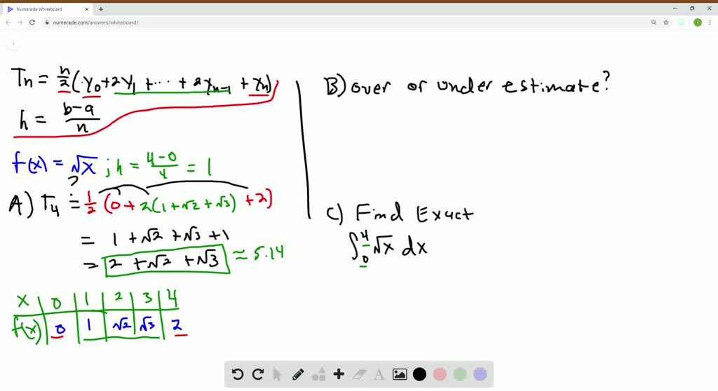 SOLVED: In Exercises 1-6, (a) use the Trapezoidal Rule with n = 4 to ...