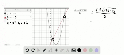 SOLVED:a. On the same set of axes, sketch the graphs of y=x^2-4 x+5 and y=2 x+2 b. Does the ...