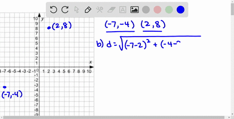 SOLVED:In Exercises 47-56, (a) plot the points, (b) find the distance between the points, and (c ...