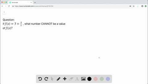 ⏩SOLVED:If f(x)=3+(5)/(x) , what number CANNOT be a value of f(x) ? | Numerade