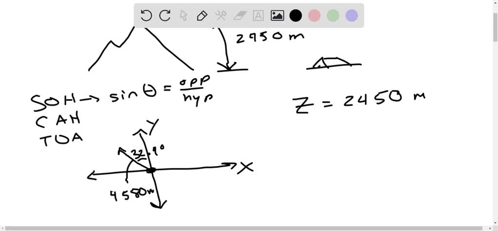 SOLVED: The summit of a mountain, 2450 m above base camp, is measured ...