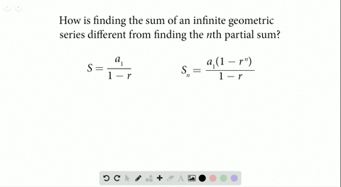 How is finding the sum of an infinite geometric series different from ...