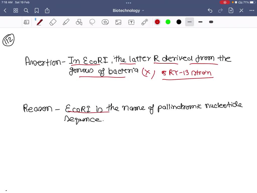 ⏩SOLVED:Assertion: In EcoRI, the latter R is derived from the genus… | Numerade