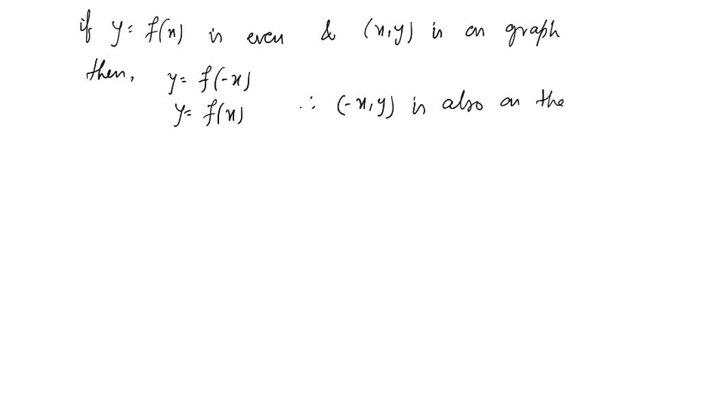 SOLVED:Prove that the algebraic definitions of even and odd functions ...
