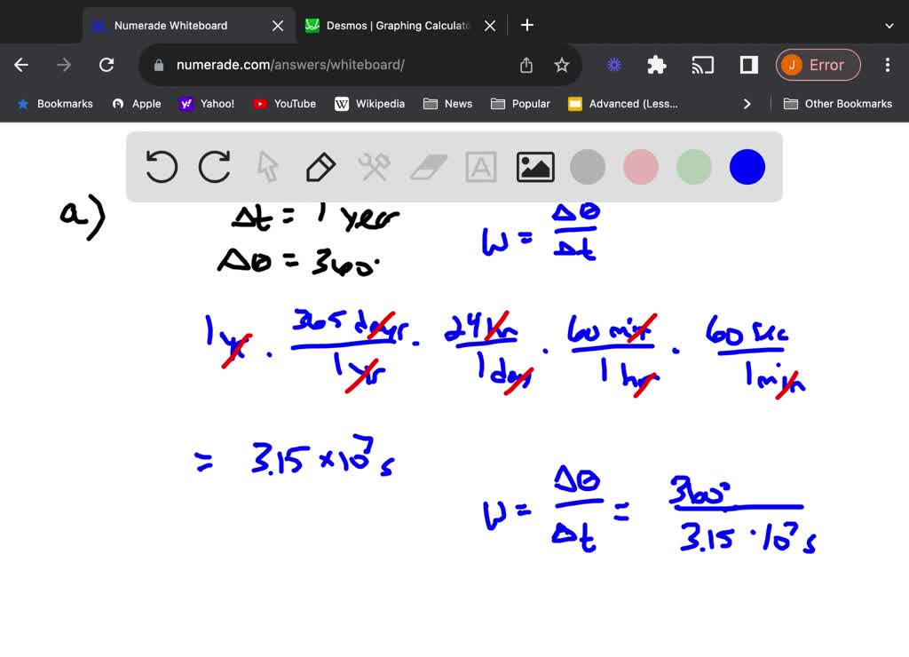 ⏩SOLVED:Calculate the angular velocity of the Earth (a) in its orbit… | Numerade