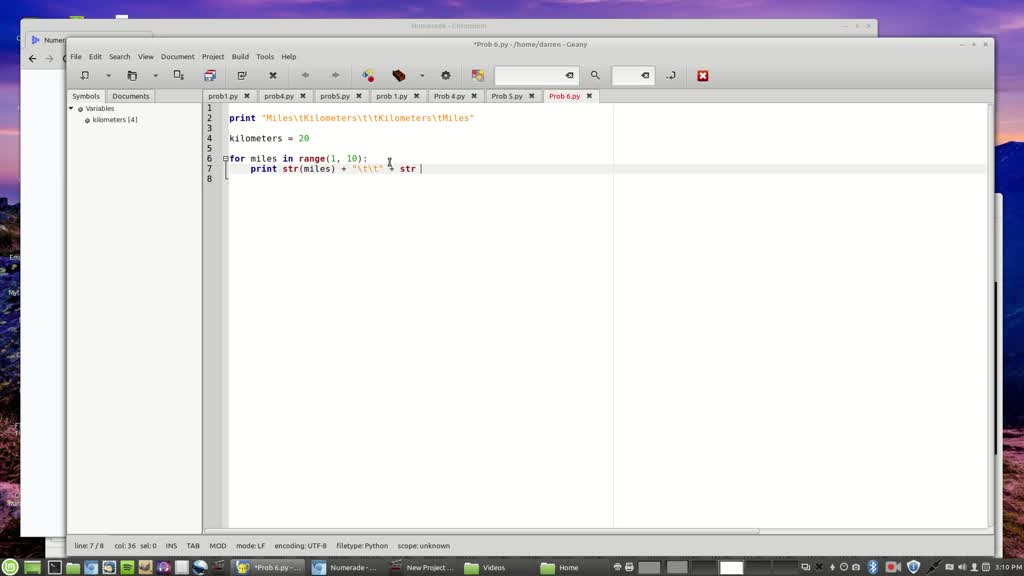 (Conversion from miles to kilometers) Write a program that displays the ...