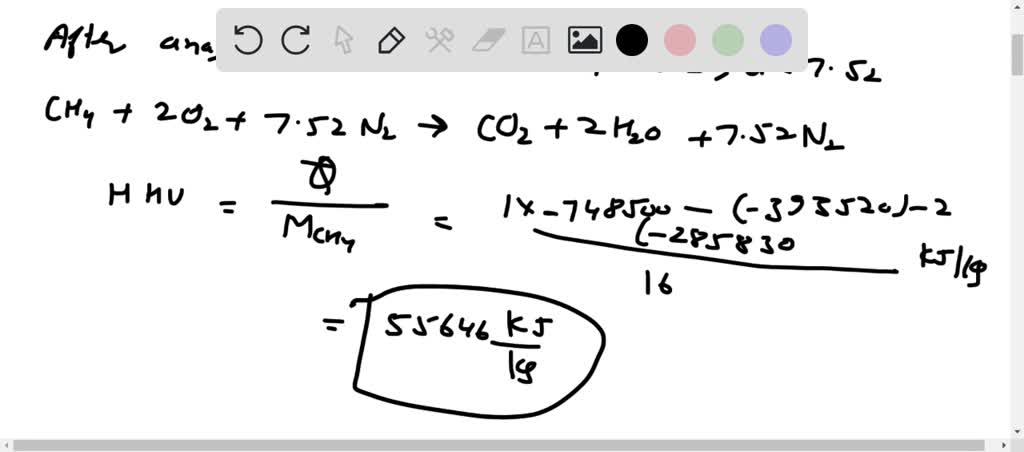 Calculate the higher and lower heating values of gaseous methane fuel ...