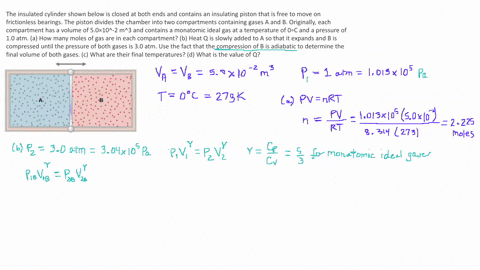 ⏩SOLVED:A cylindrical container is separated by a fixed divider with ...