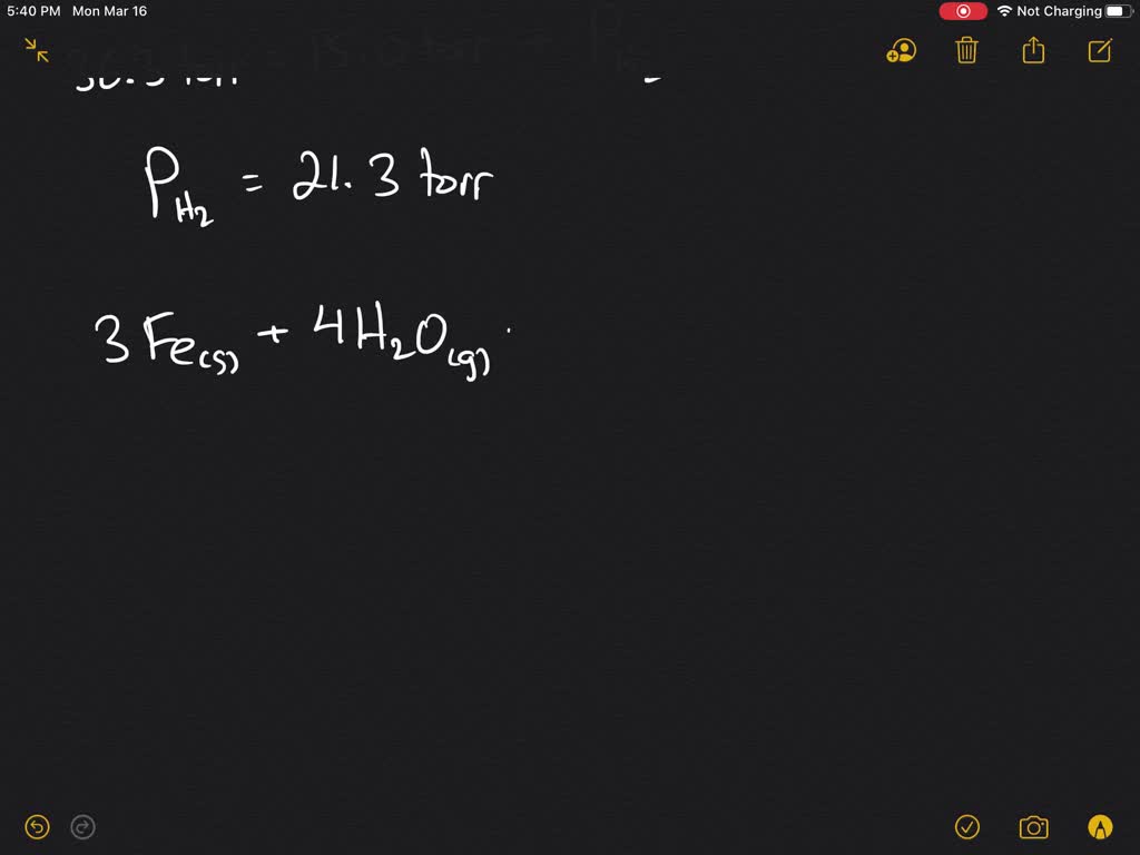 SOLVED: In a study of the reaction 3 Fe(s)+4 H2 O(g) ⇌Fe3 O4(s)+4 H2(g ...