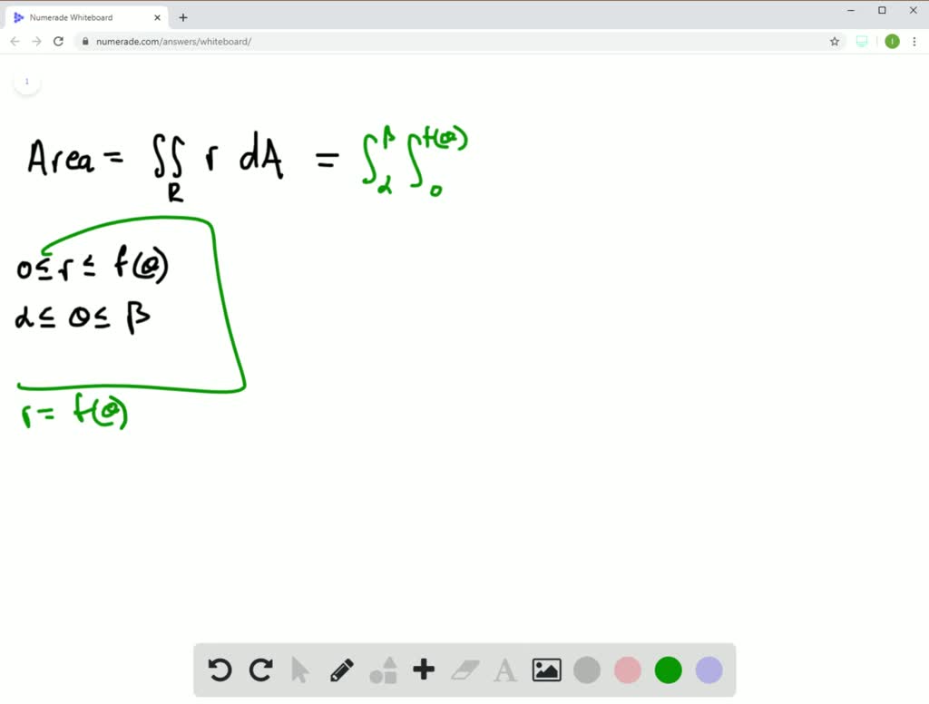 SOLVED:Area formula in polar coordinates Use the double integral in ...