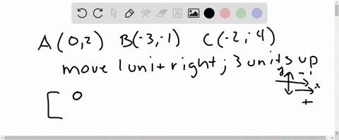SOLVED:Triangle ABC with vertices A(0, 2), B(-3, -1), and C(-2, -4) is translated 1 unit right ...