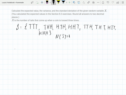 SOLVED:Calculate the expected value, the variance, and the standard deviation of the given ...