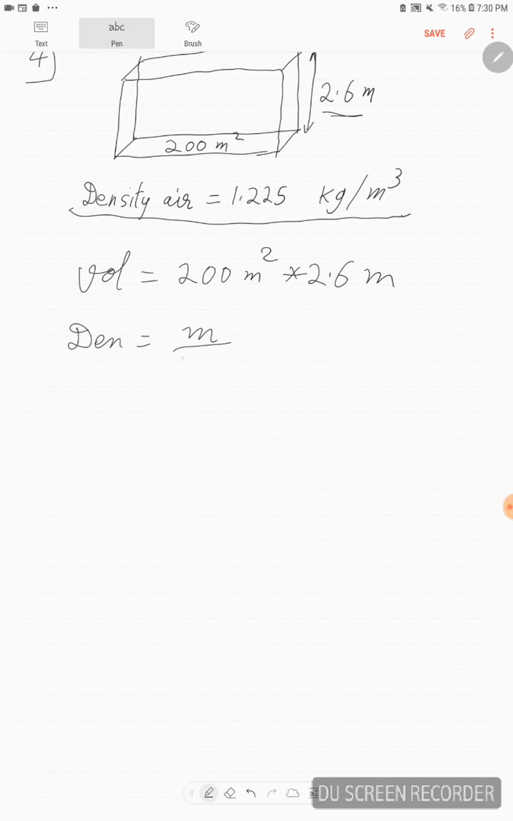 A single-level home has a floor area of 200 m^2 with ceilings that are ...